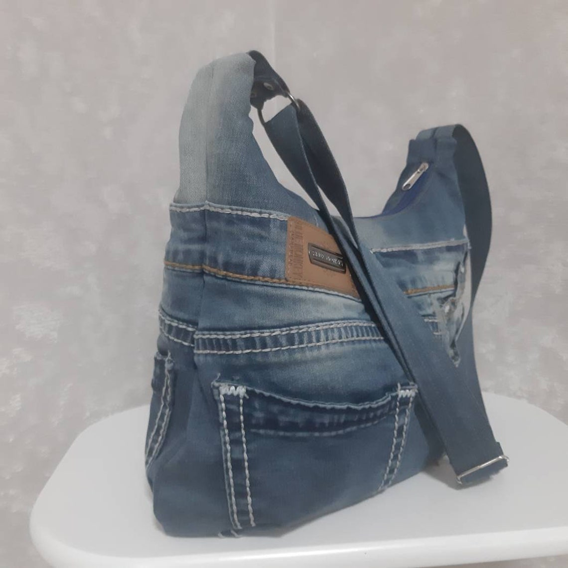Shoulder Denim Bag Medium Size Jean Crossbody Purse Blue - Etsy