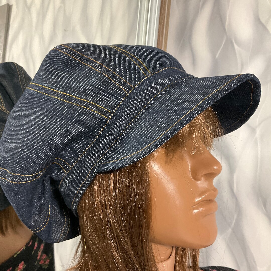 Denim Patchwork Newsboy Cap 23, Boho Falls Jean Hat in Street Fashion ...
