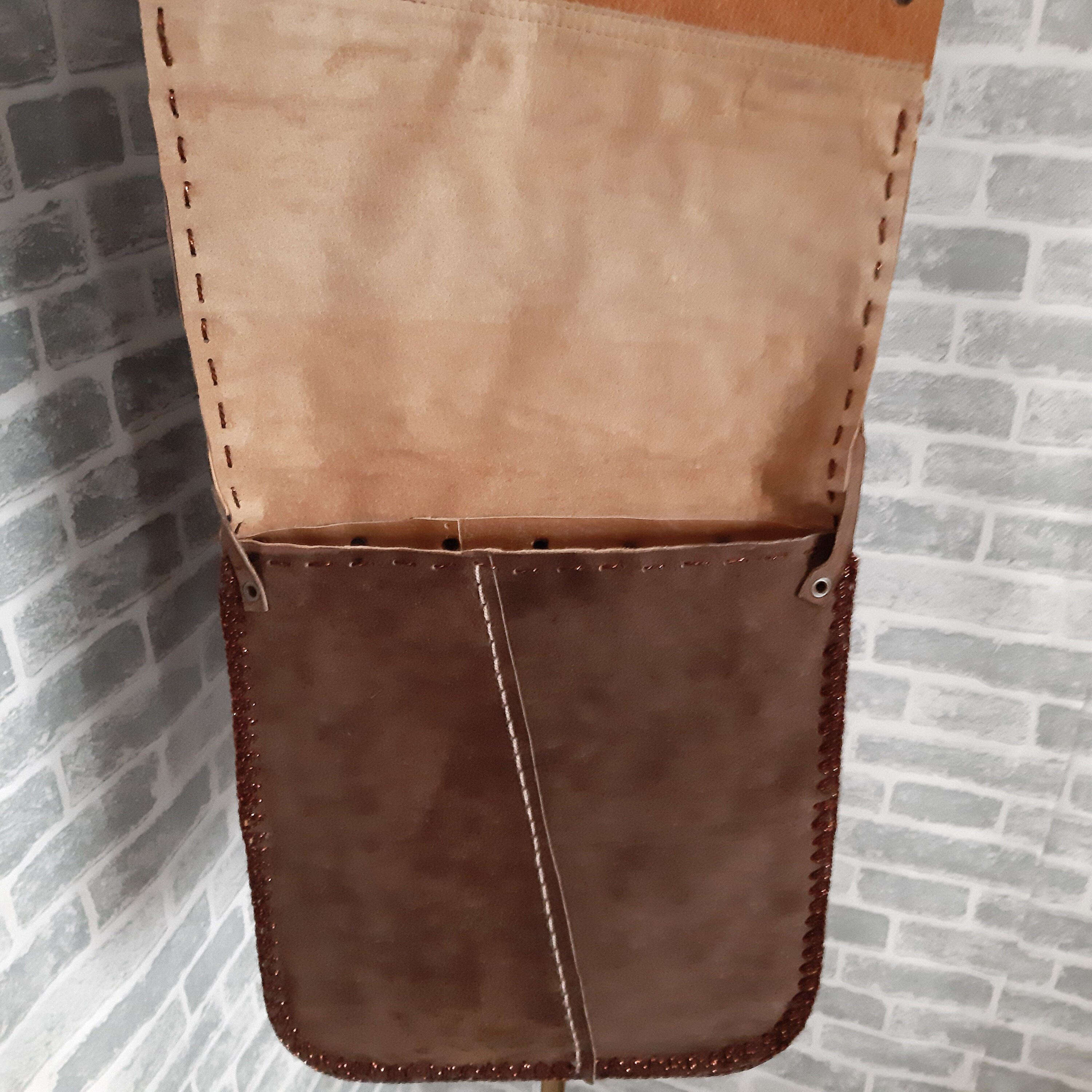 Patchwork Leather Romantic Messenger Bag With Embroidery - Etsy
