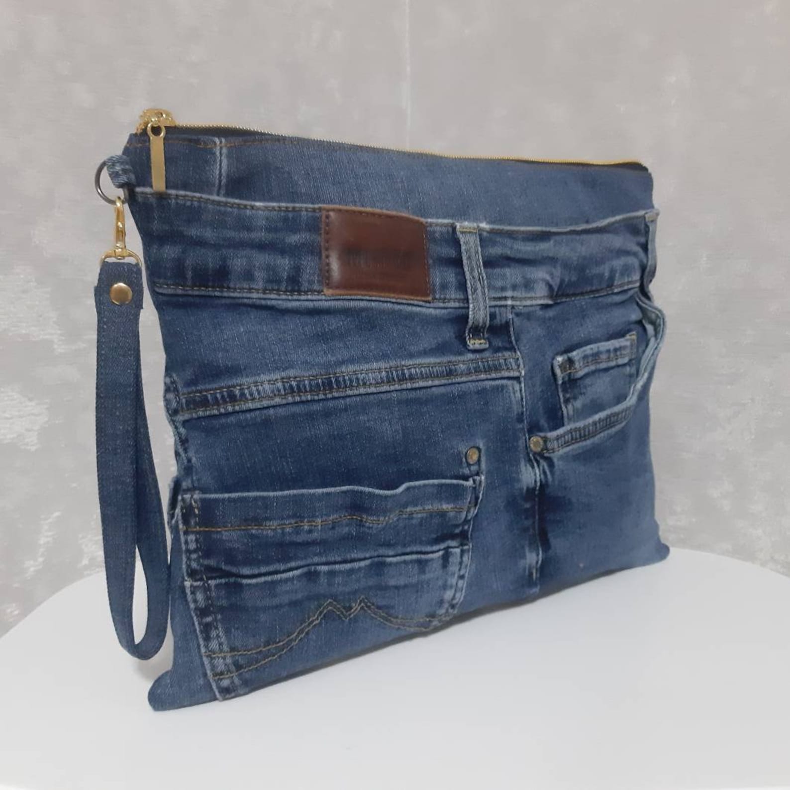 Casual Denim Clutch Bag Evening Clutch of Shabby Jeans With - Etsy