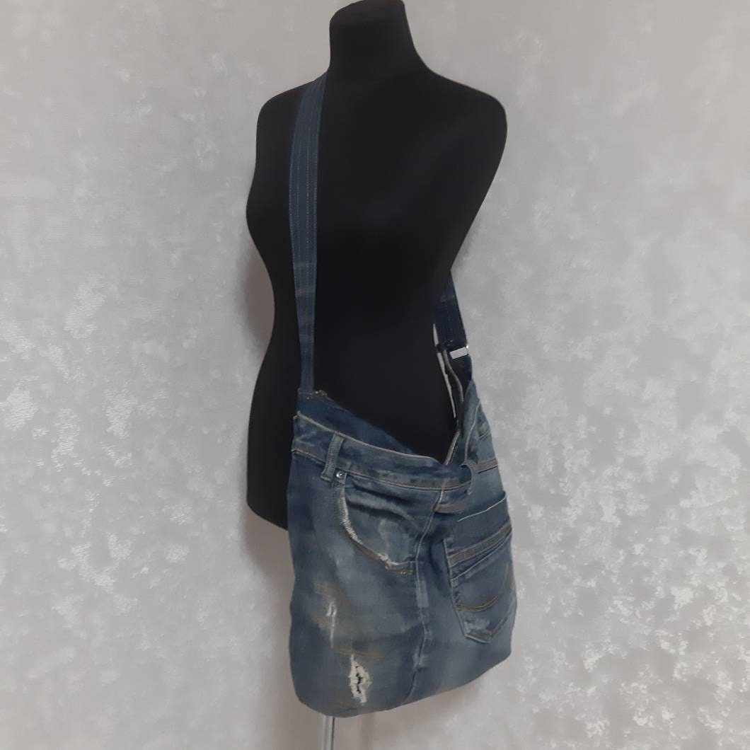 Unisex Hipster Denim Bag Jean Tote Bag Casual Large Bag of | Etsy