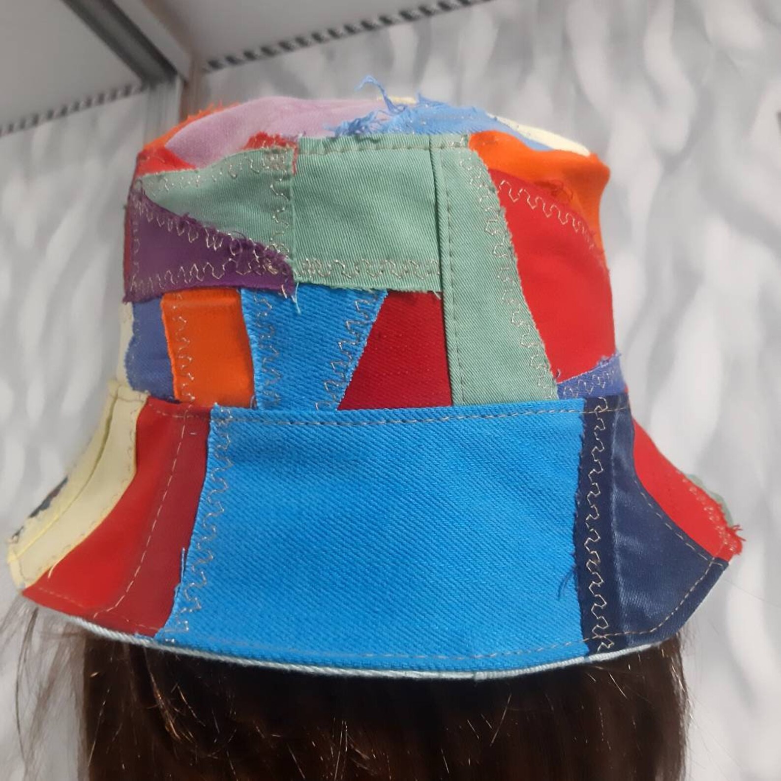 Denim Patchwork Hat 23 Boho Rainbow Jean Hat in Street - Etsy