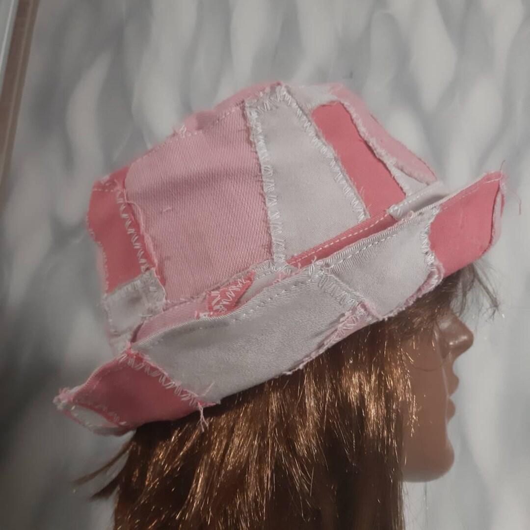 Denim Patchwork Hat 23 Boho Pink Jean Hat in Street - Etsy