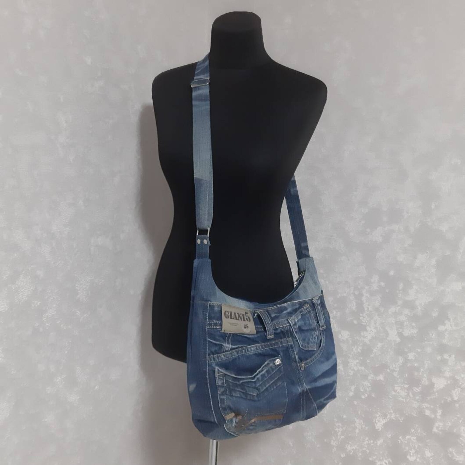 Crossbody Denim Bag Medium Size Jean Shoulder Bag Casual | Etsy