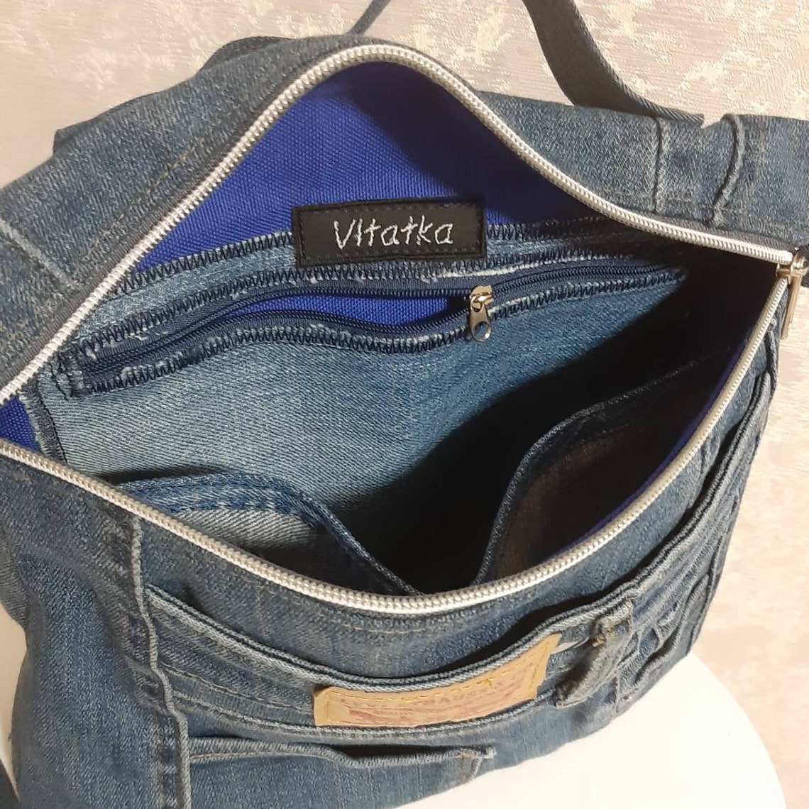 Casual Denim Handbag Jeans Bag Medium Size Crossbody Denim - Etsy