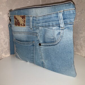 Casual Denim Clutch Bag, Evening Clutch of Shabby Jeans With Additional ...