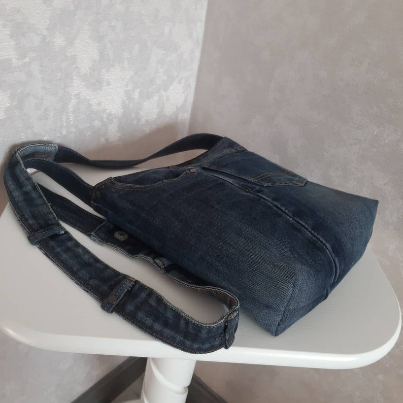 Denim Crossbody Purse Casual Small Bag of Shabby Jeans Jean | Etsy