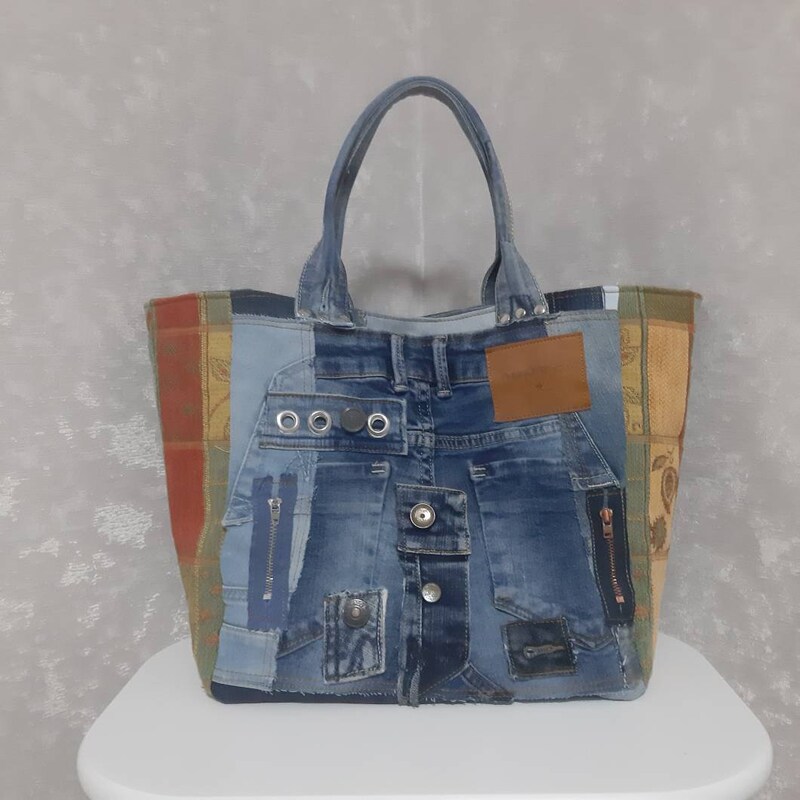 Large Denim Bag - Etsy