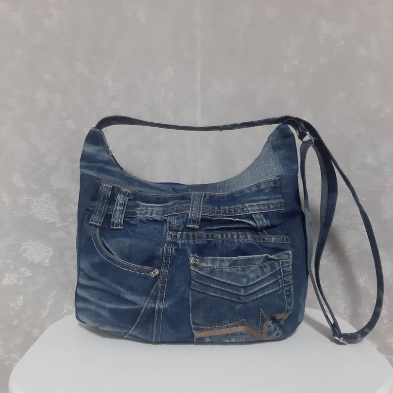 Crossbody Denim Bag Medium Size Jean Shoulder Bag Casual | Etsy