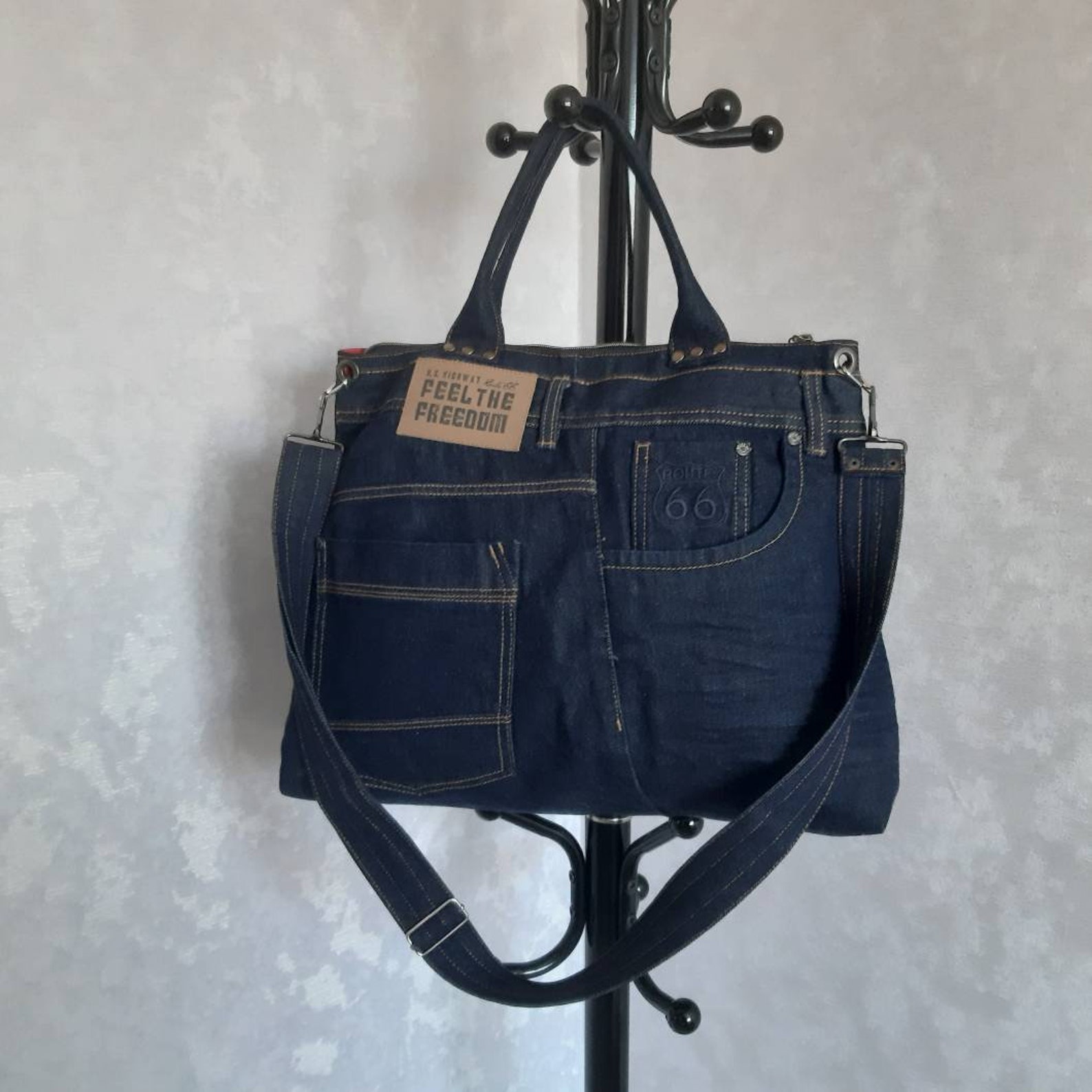 Large Hobo Denim Bag Jean Shoulder Bag Casual Handbag of | Etsy