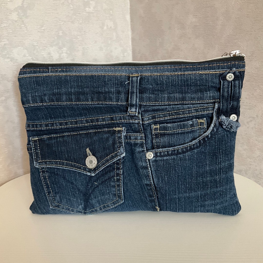Casual Denim Clutch Bag, Evening Clutch of Shabby Jeans, Denim Tablet ...