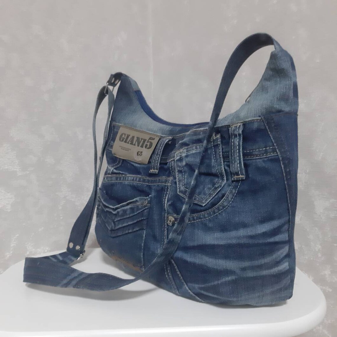 Crossbody Denim Bag Medium Size Jean Shoulder Bag Casual | Etsy