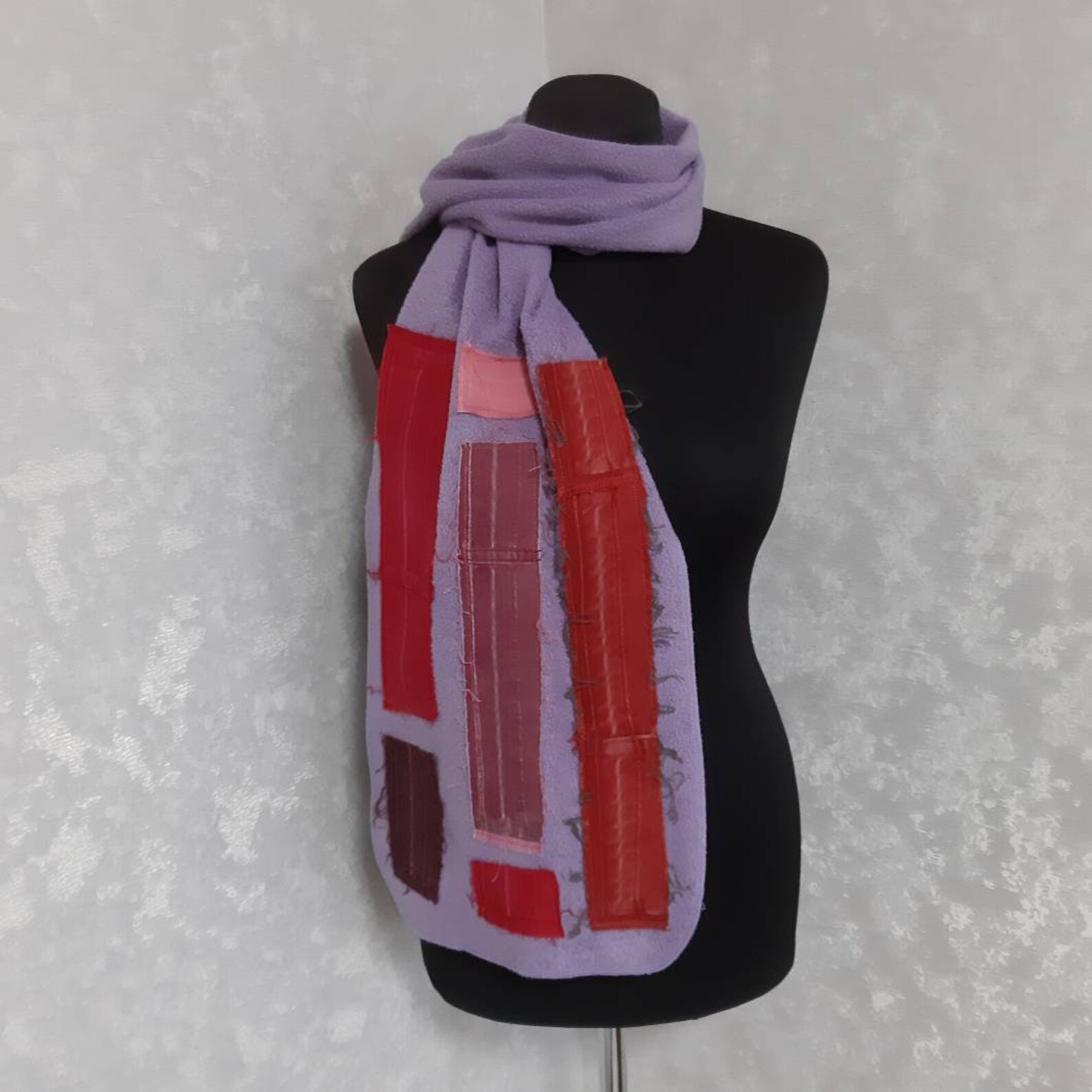 Boho Scarf From Recycled Fabric Scarf With Distressed Jeans | Etsy