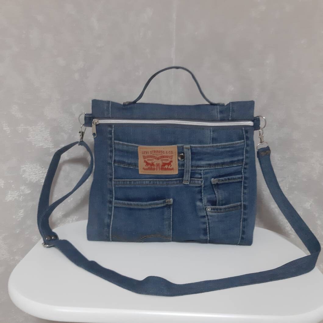 Casual Denim Handbag Jeans Bag Medium Size Crossbody Denim - Etsy