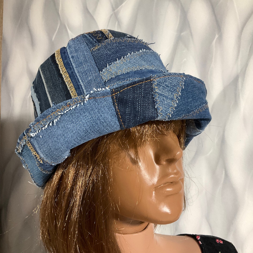 Denim Patchwork Hat, Boho Blue Jean Hat 23 in Street Fashion Style ...