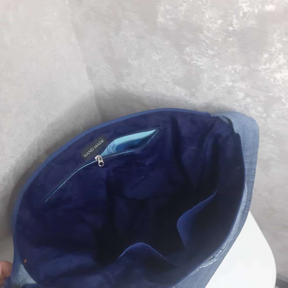 Hobo Denim Bag Jean Tote Bag Casual Slouchy Bag of Shabby - Etsy