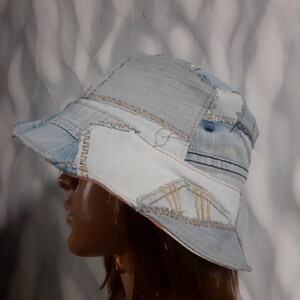 Denim Patchwork Hat 24, Boho Blue Jean Hat in Street Fashion Style ...