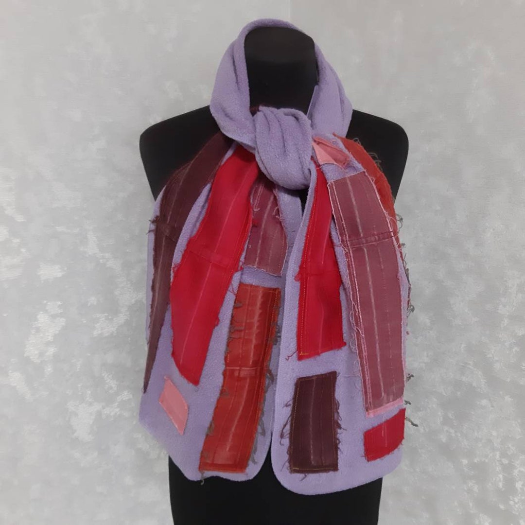 Boho Scarf From Recycled Fabric Scarf With Distressed Jeans - Etsy ...