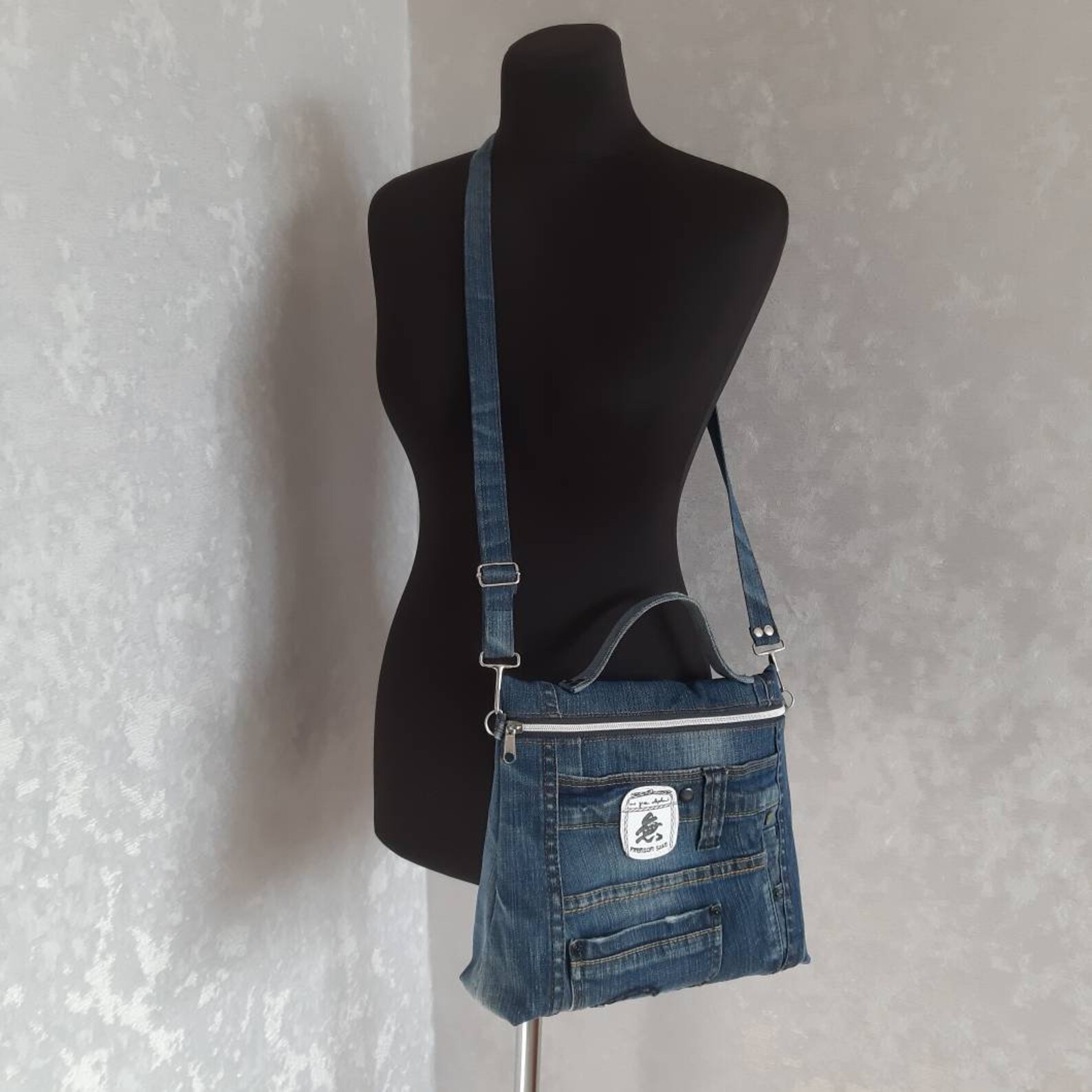 Casual Denim Handbag Jeans Bag Medium Size Crossbody Denim - Etsy