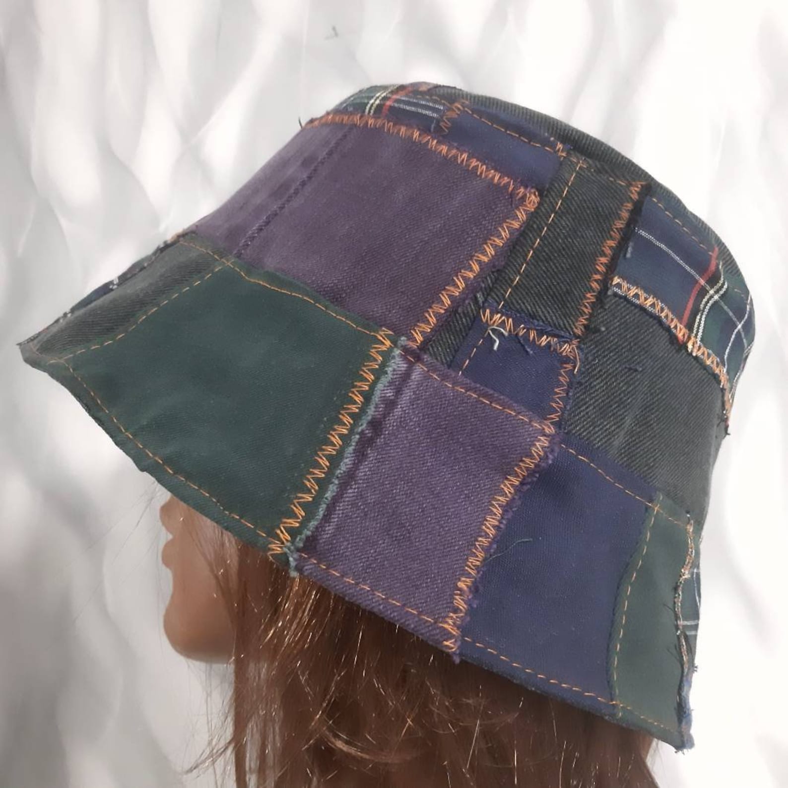 Denim Patchwork Hat 25 Boho Jean Hat in Street Fashion - Etsy