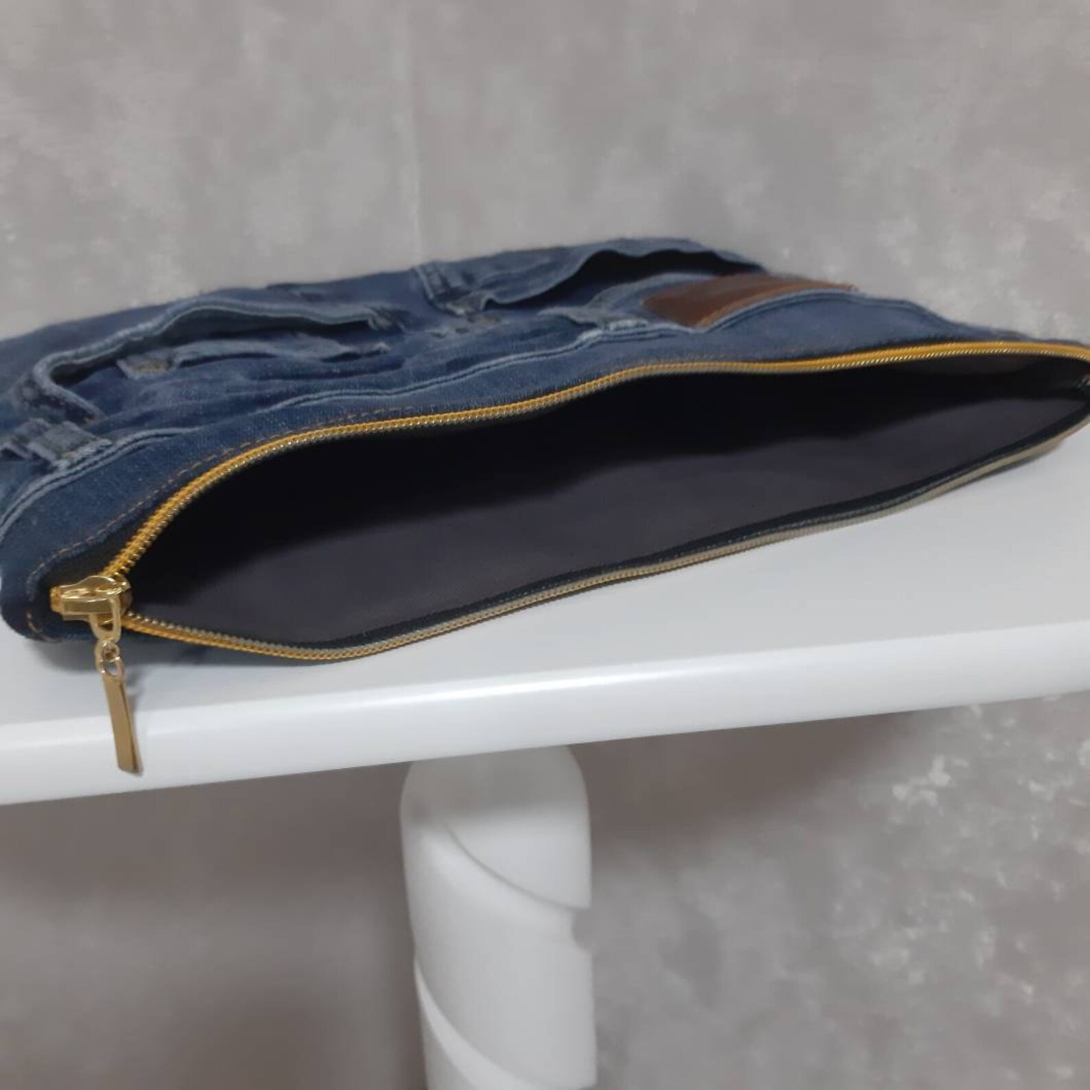 Casual Denim Clutch Bag Evening Clutch of Shabby Jeans With - Etsy