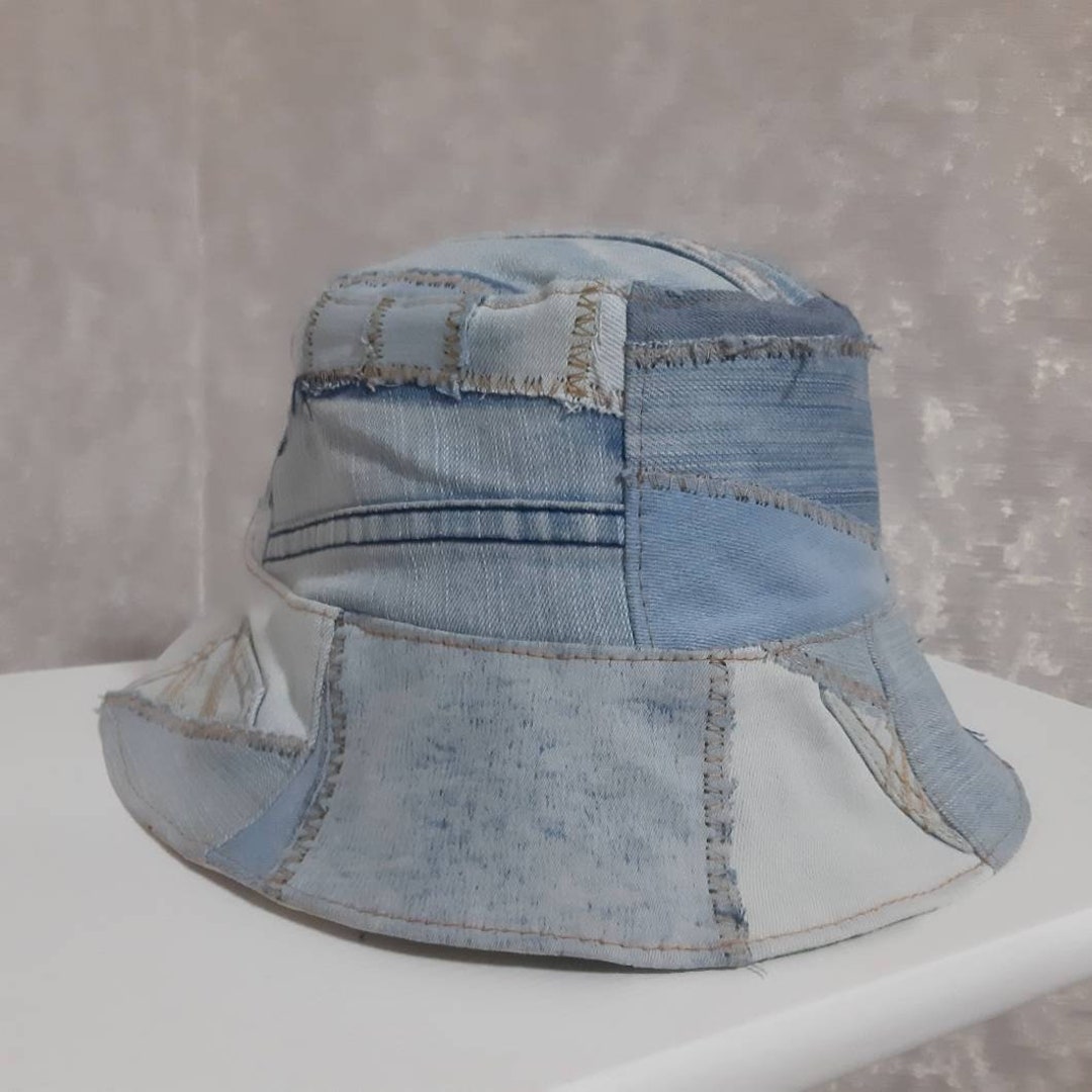 Denim Patchwork Hat 24, Boho Blue Jean Hat in Street Fashion Style ...