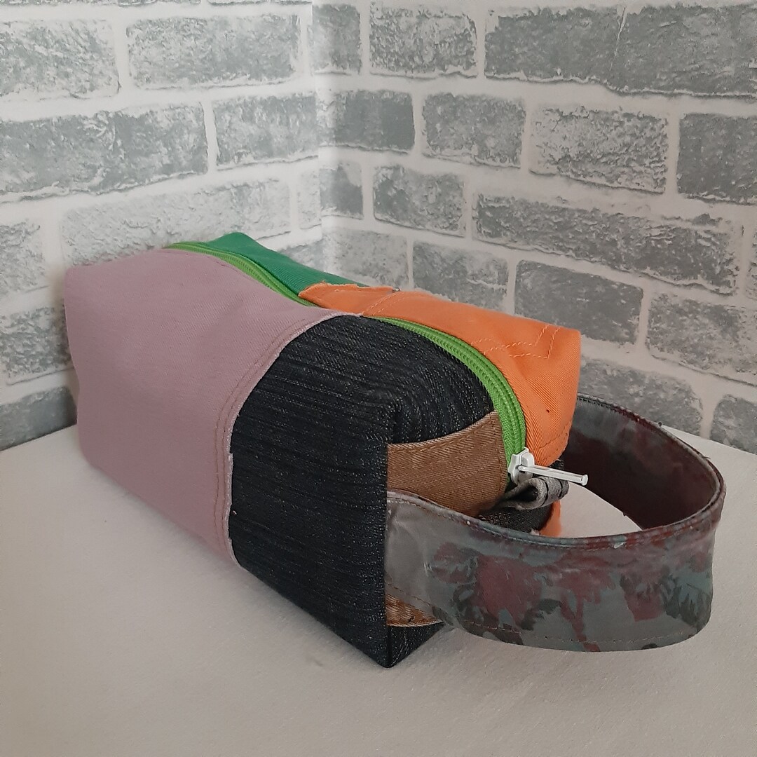 Denim Dopp Kit Jean Multicolor Makeup Bag Casual Cosmetic - Etsy