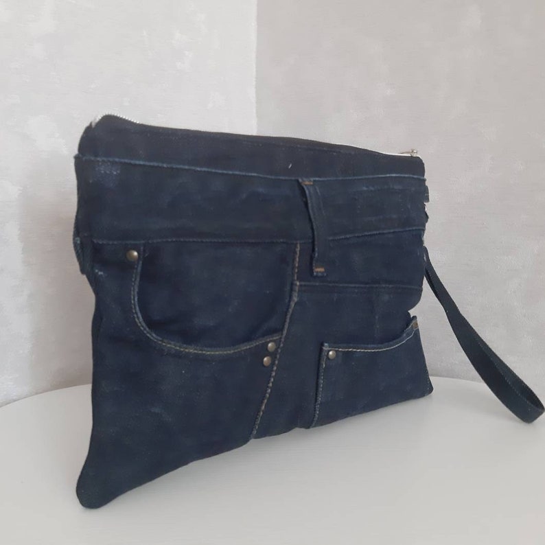 Denim Clutch Bag Casual Jeans Wristlet Clutch Small Purse of - Etsy