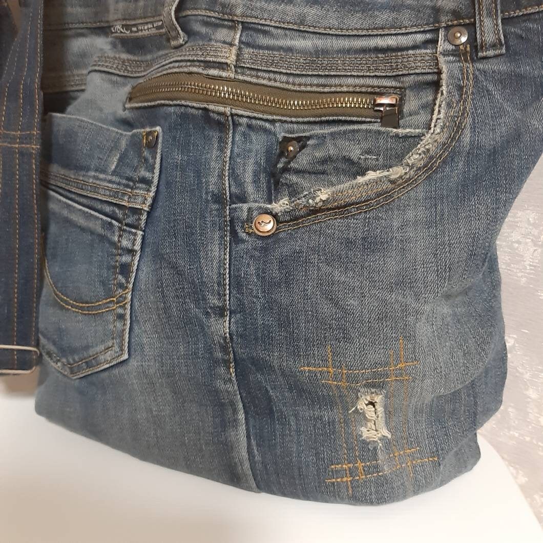 Unisex Hipster Denim Bag Jean Tote Bag Casual Large Bag of | Etsy