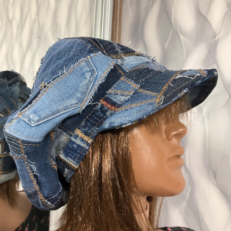 Denim Hat - Etsy