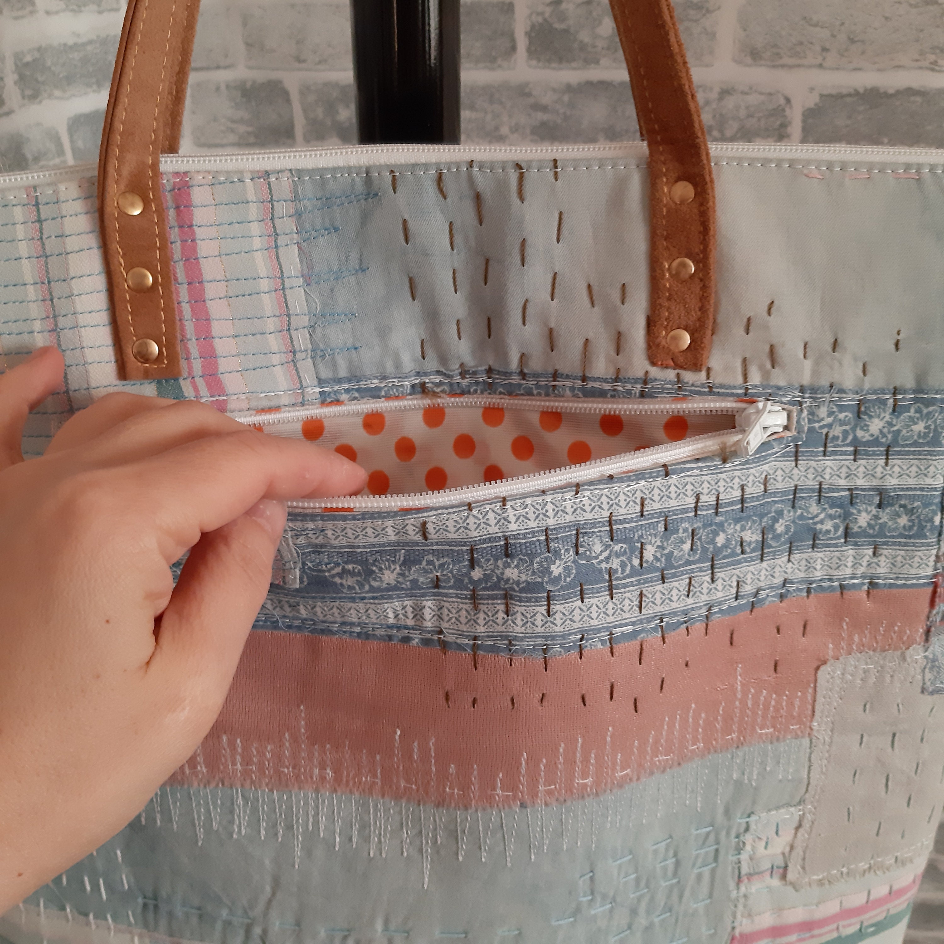 Patchwork Hobo Bag With Sashiko Embroidery and Decorative - Etsy