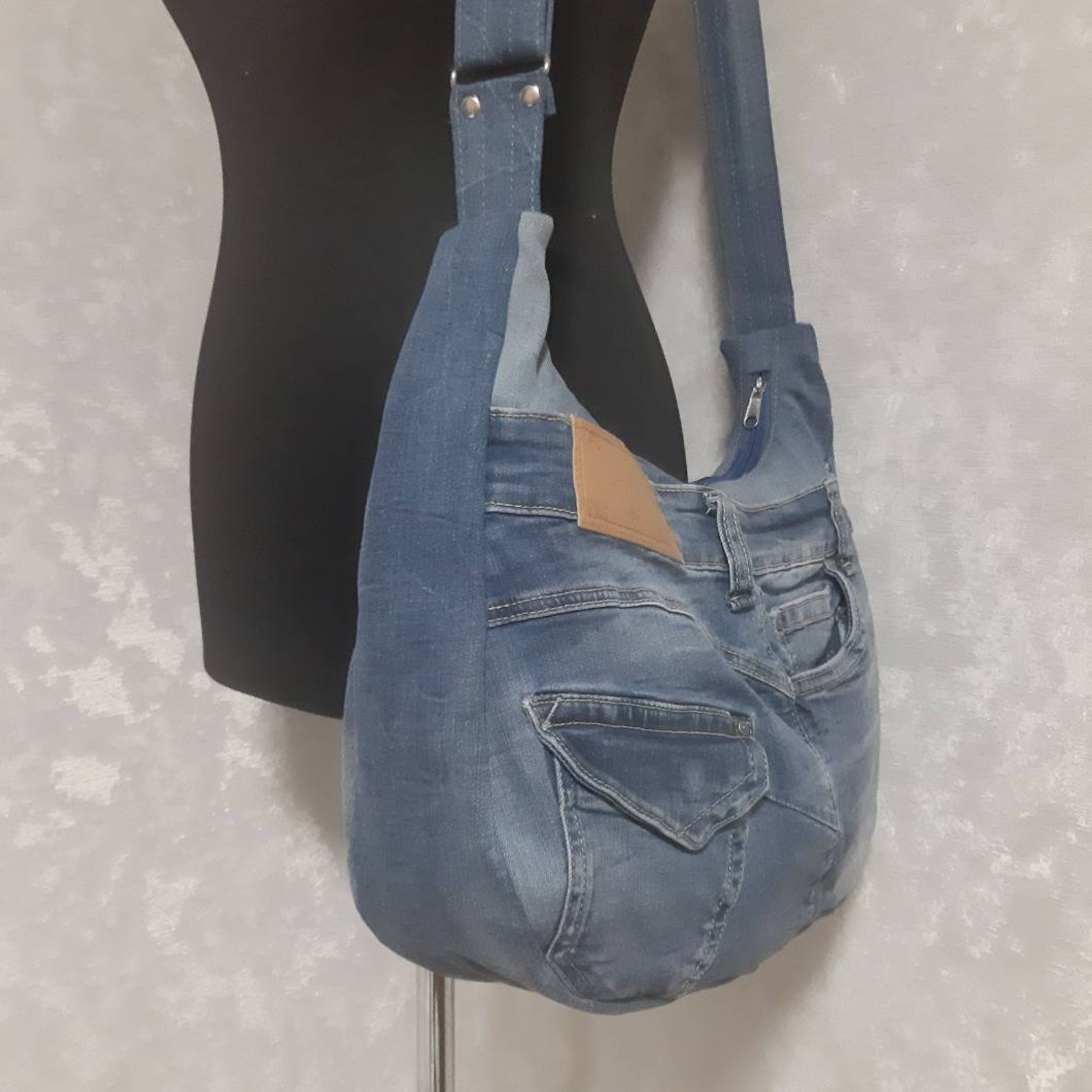 Crossbody Denim Bag Medium Size Jean Shoulder Bag Casual - Etsy