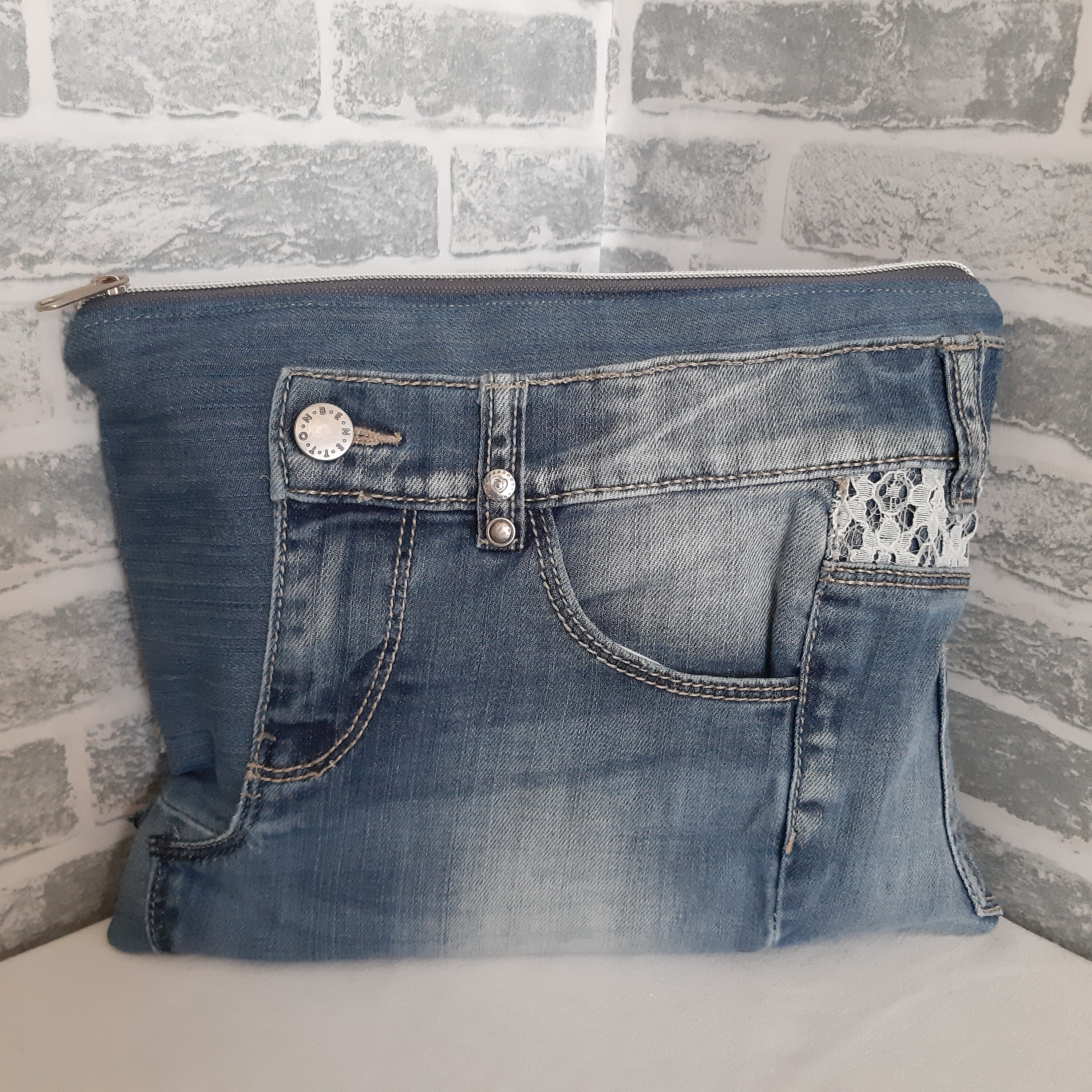 Casual denim clutch bag Evening clutch of shabby jeans Denim | Etsy