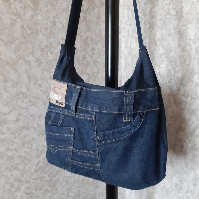 Crossbody denim bag medium size Jean shoulder bag Casual | Etsy
