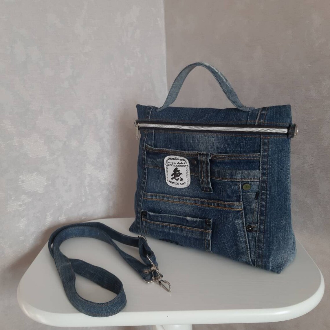 Casual Denim Handbag Jeans Bag Medium Size Crossbody Denim | Etsy