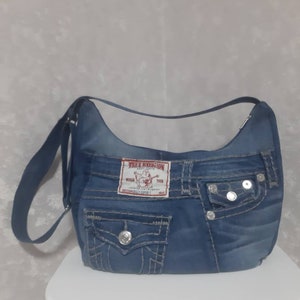 Handmade Denim Slouchy Hobo Bag With Long Adjustable Shoulder Strap ...
