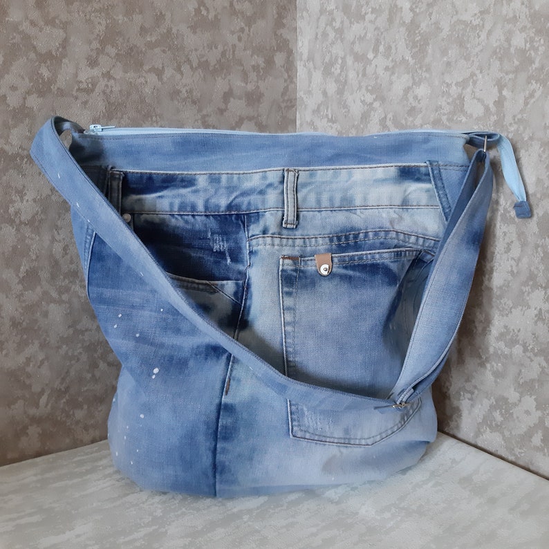 Unisex Hipster Denim Bag Jean Tote Bag Casual Large Bag of | Etsy