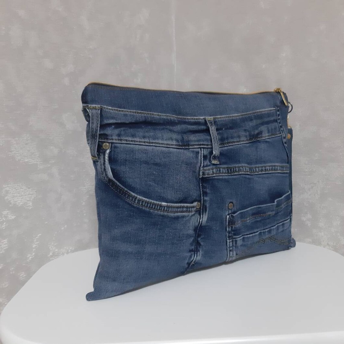 Casual Denim Clutch Bag Evening Clutch of Shabby Jeans With - Etsy