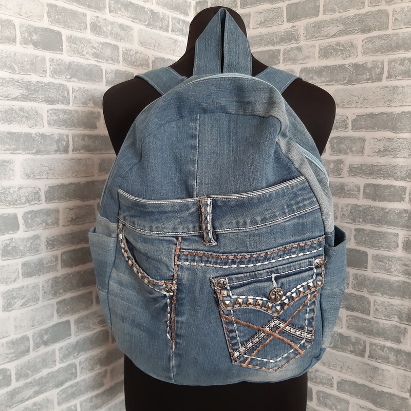 Denim Backpack - Etsy