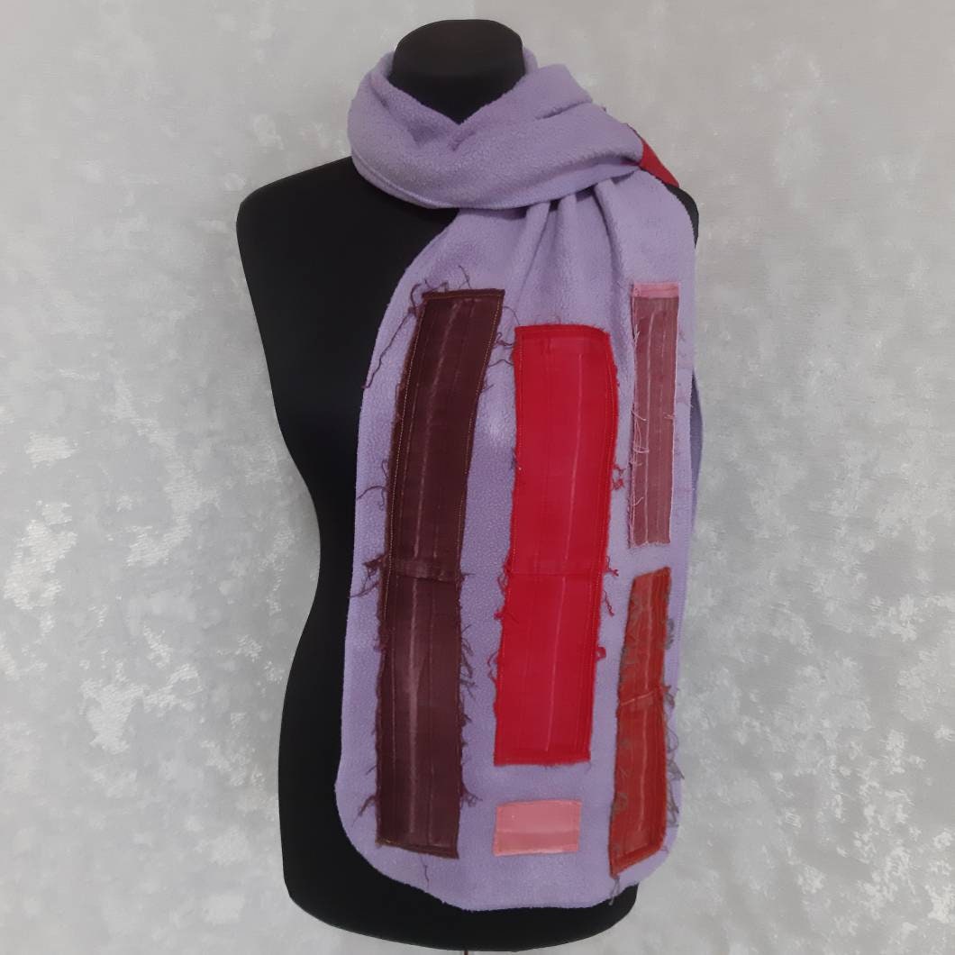 Boho Scarf From Recycled Fabric Scarf With Distressed Jeans | Etsy