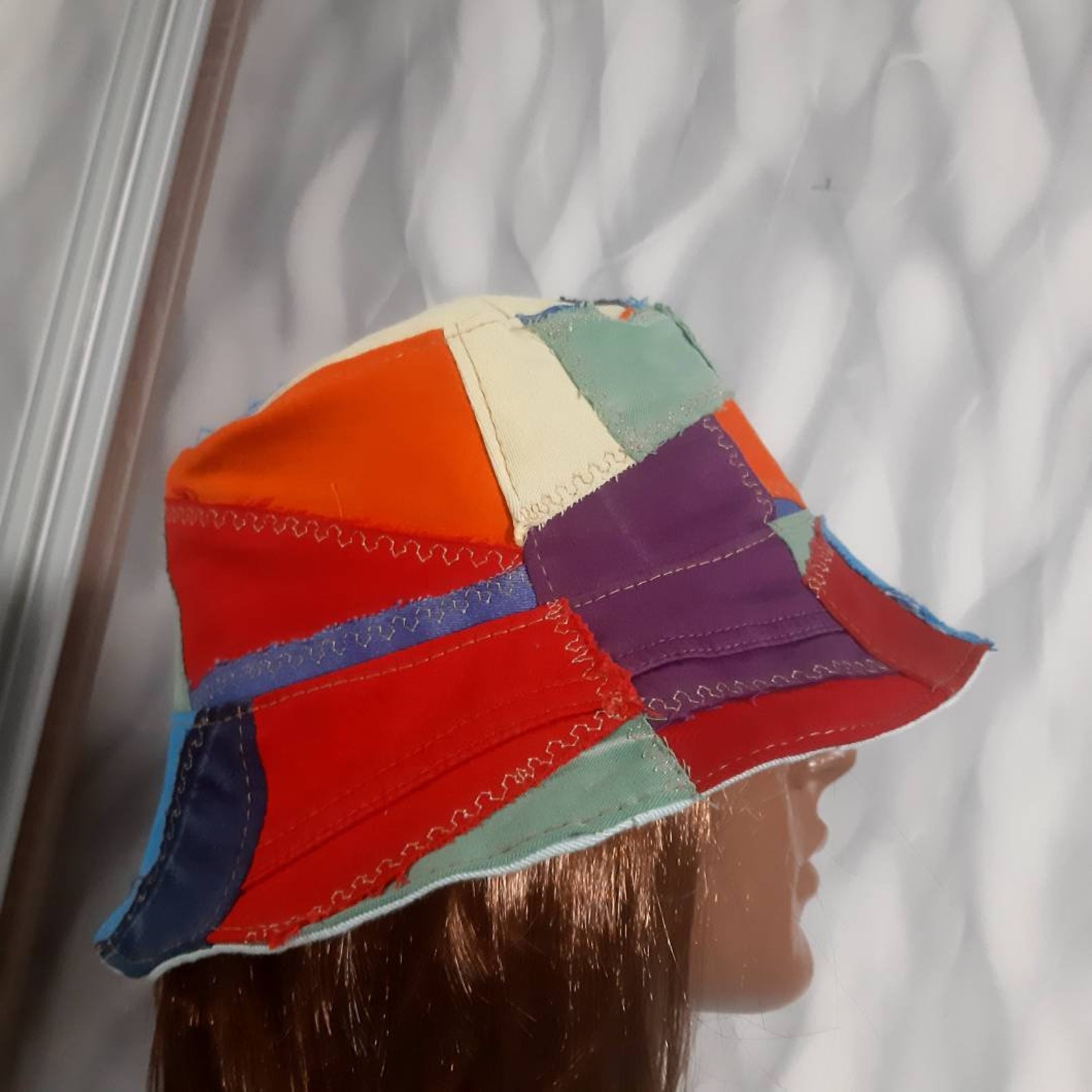 Denim Patchwork Hat 23 Boho Rainbow Jean Hat in Street - Etsy