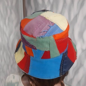 Denim Patchwork Hat 23, Boho Rainbow Jean Hat in Street Fashion Style ...
