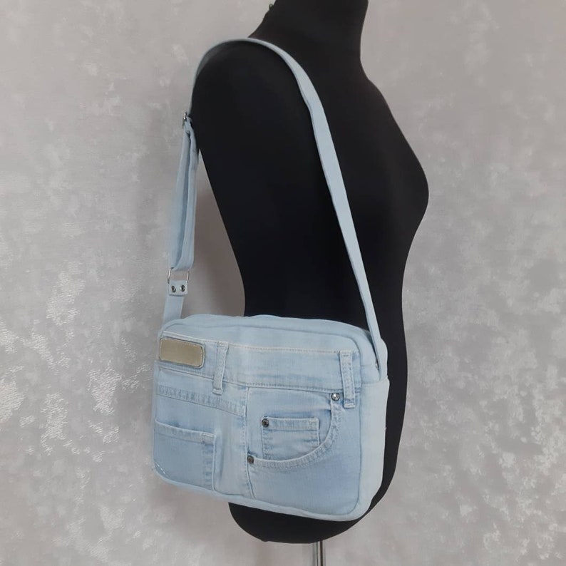 Casual Denim Bag Jean Crossbody Purse Blue Shoulder Bag of - Etsy