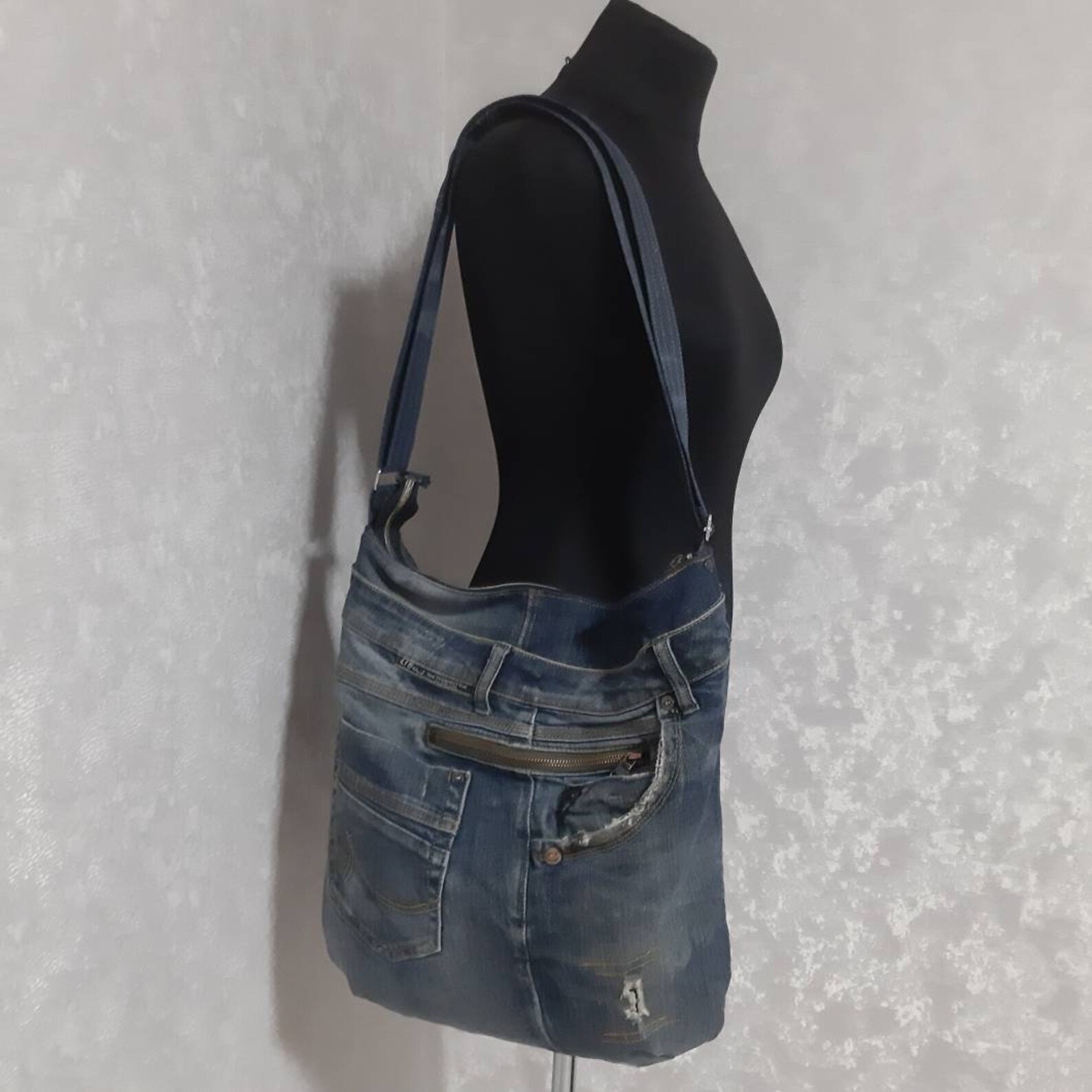 Unisex Hipster Denim Bag Jean Tote Bag Casual Large Bag of | Etsy