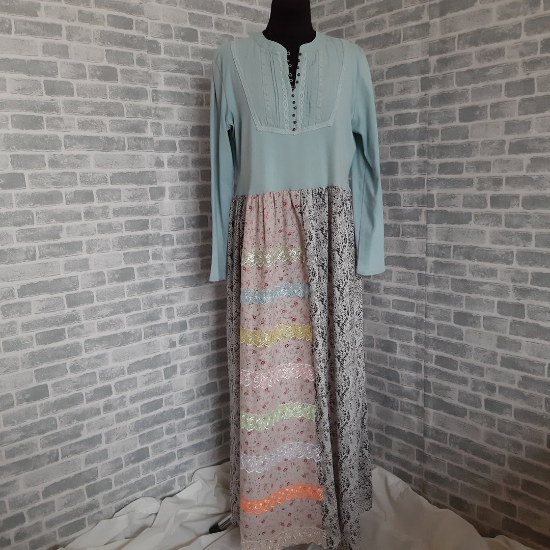 XXL Boho Long Dress Plus Size Patchwork Tunic for Hippie - Etsy