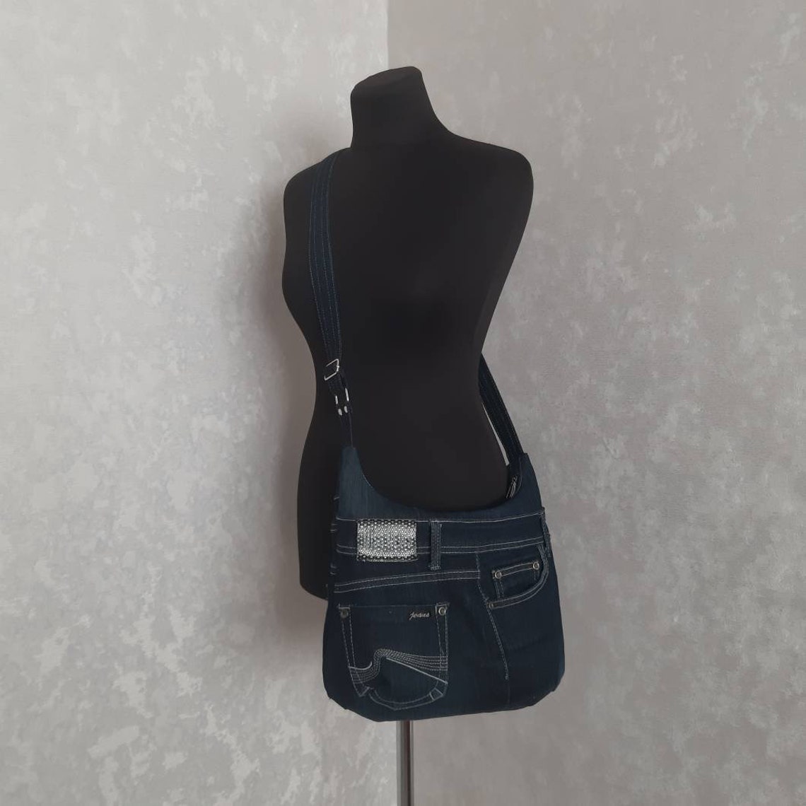 Hobo Denim Bag Medium Size Jean Shoulder Bag Casual Handbag - Etsy