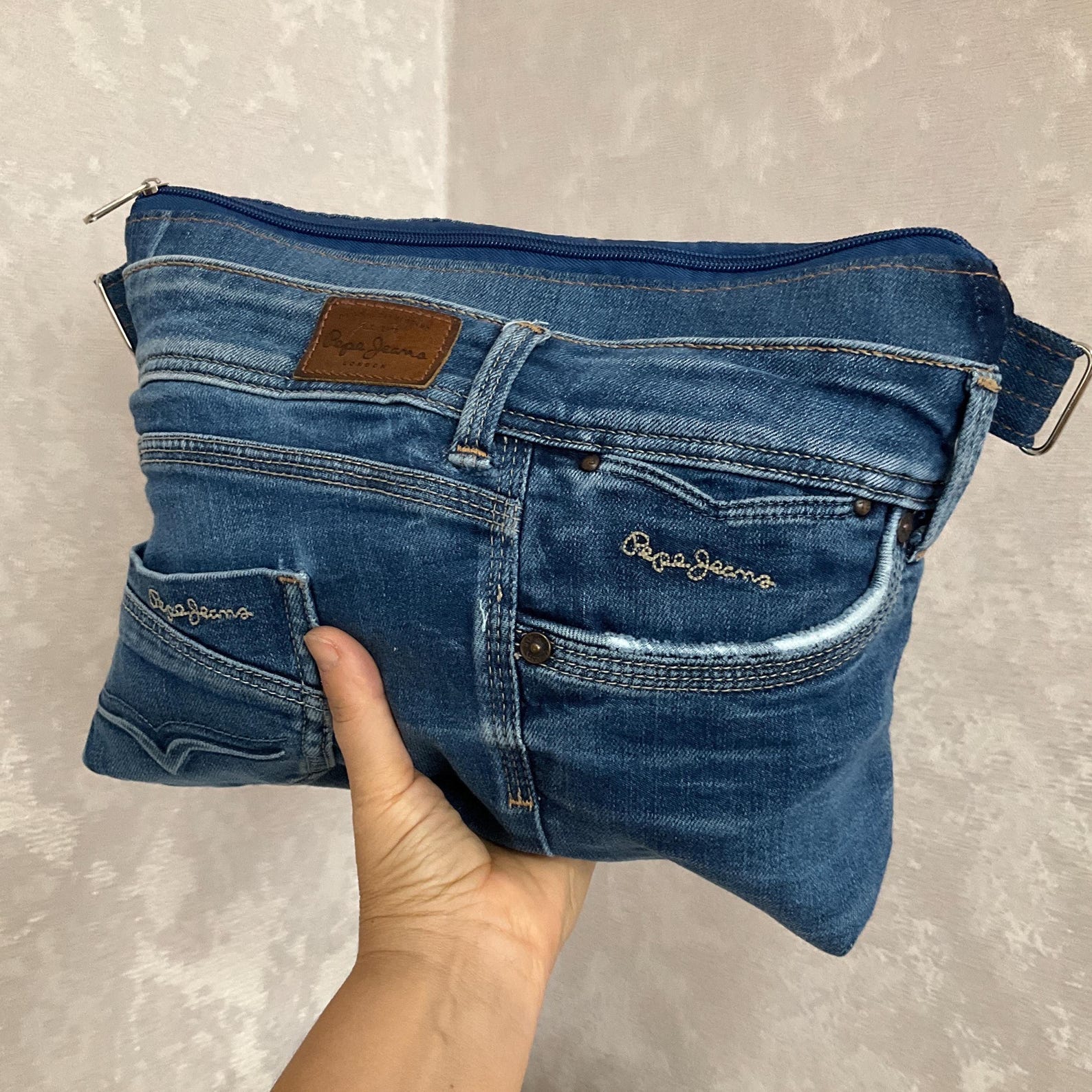 Handmade Denim Shoulder Bag, Casual Denim Bag Medium Size, Crossbody ...