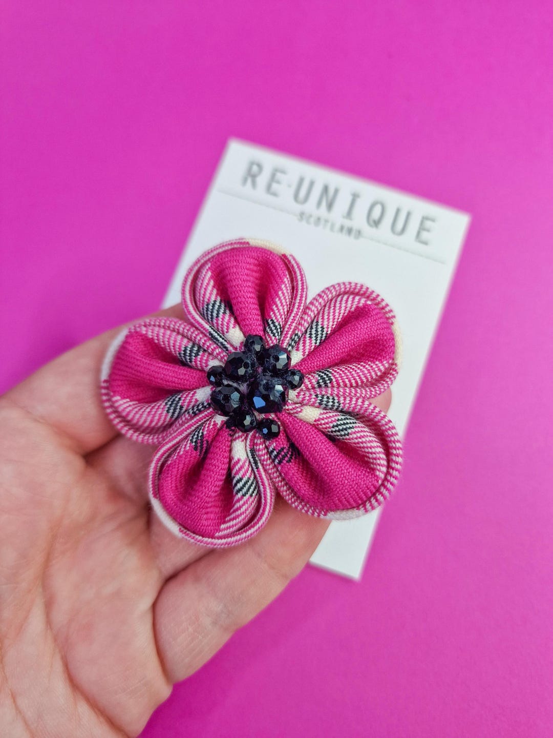 Tartan Flower Brooch. Flower Rosette Pin. - Etsy