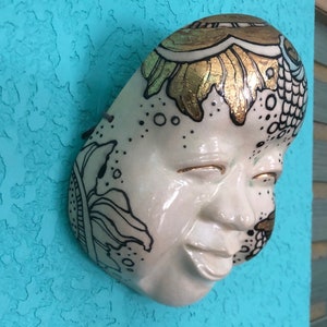 RAKU Otafuku Okame Clay Mask, Ceramic Uzume Women Mask - Etsy