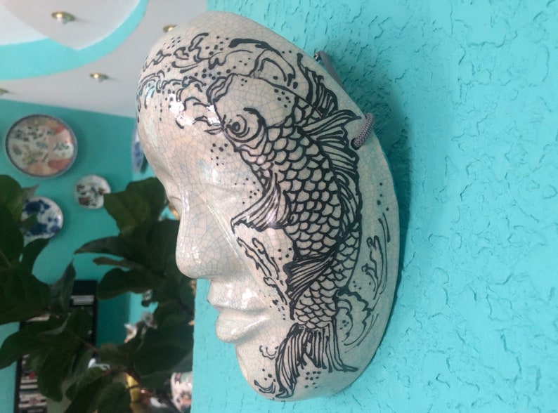 Hand-painted Ceramic Mask DOJI Mask Japanese Ceramic Mask - Etsy